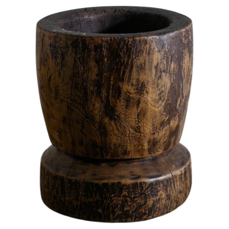 African Hand Carved Mortar in Solid Wood Produced in Africa, ca Early ...