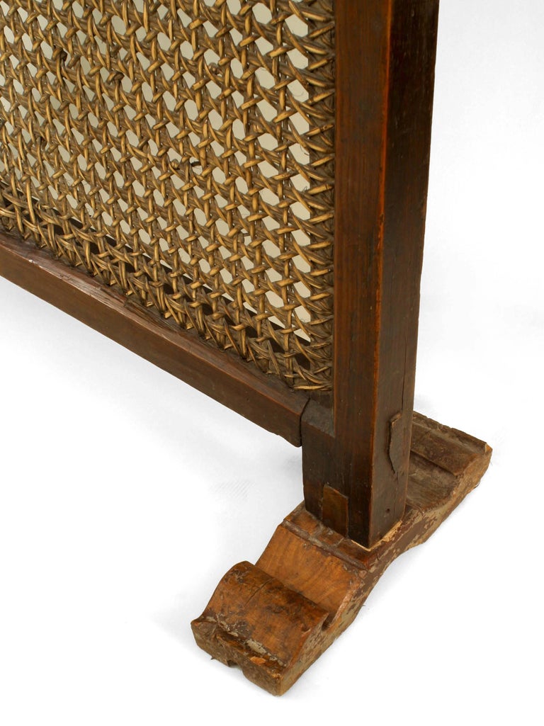 African Hardwood Screen with Wicker Panel For Sale at 1stDibs | wicker ...