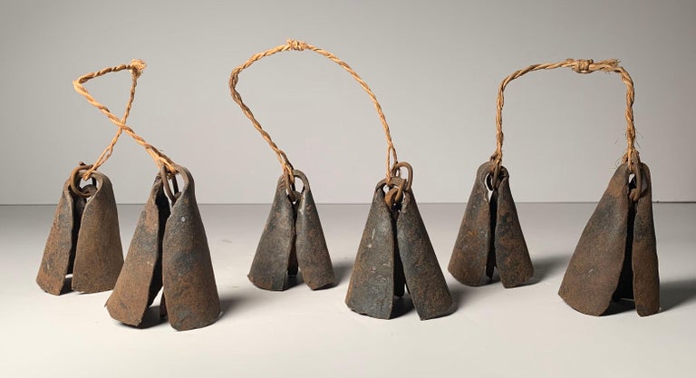 African Kenyan Bells with 3 Kisi Metal Tally Sticks / Provenance ...
