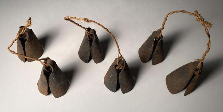 African Kenyan Bells with 3 Kisi Metal Tally Sticks / Provenance ...