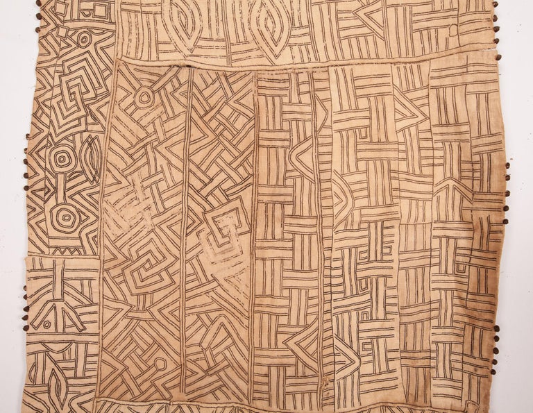 African Kuba Embroidered Raffia Textile, Early 20th Century For Sale at ...