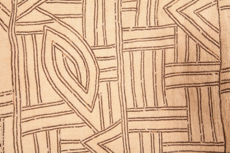 African Kuba Embroidered Raffia Textile, Early 20th Century For Sale at ...