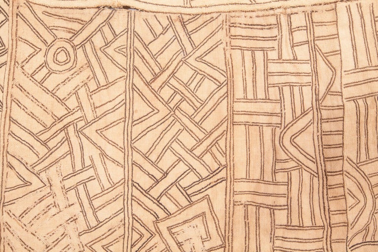 African Kuba Embroidered Raffia Textile, Early 20th Century For Sale at ...