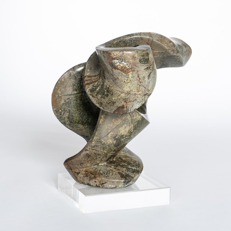 African, Modern, Abstract Opal Green Springstone Sculpture by Temby ...