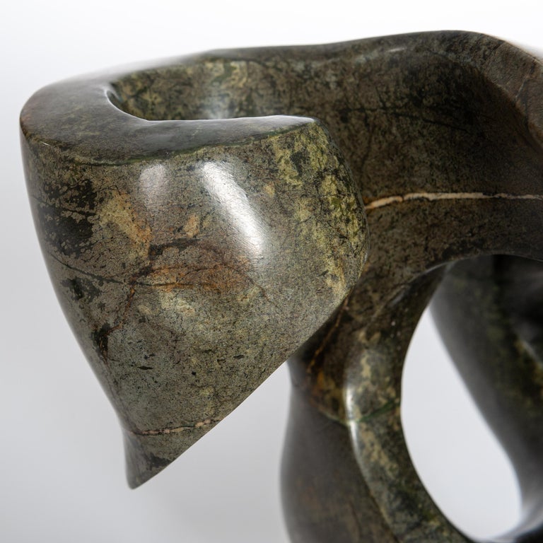 African, Modern, Abstract Opal Green Springstone Sculpture by Temby ...