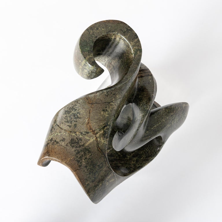 African, Modern, Abstract Opal Green Springstone Sculpture by Temby ...