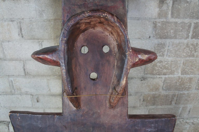 African Nafana Bedu Plank Mask Goli Tribal Ceremonial Shield Ghana ...