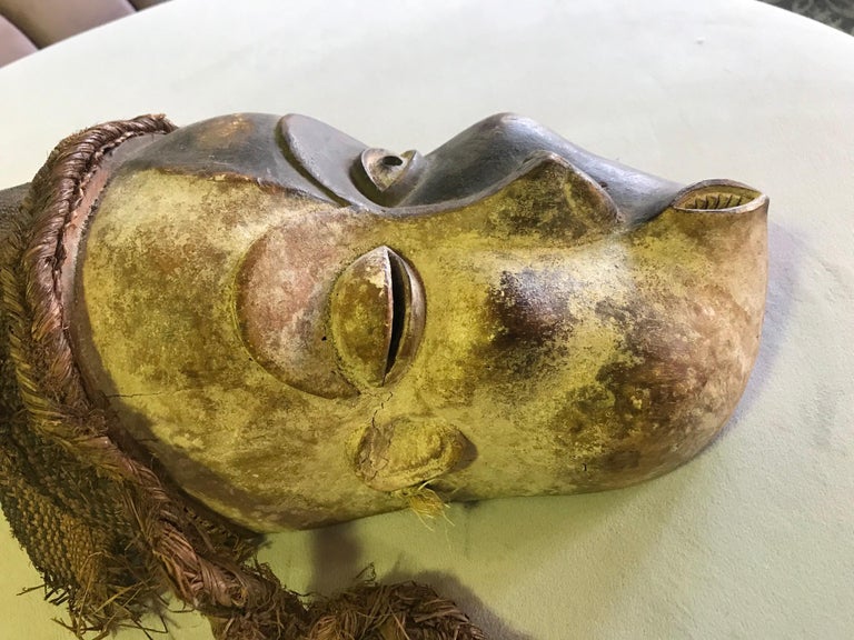 African Pende Tribe Mbangu Asymmetrical Carved Mask For Sale at 1stdibs