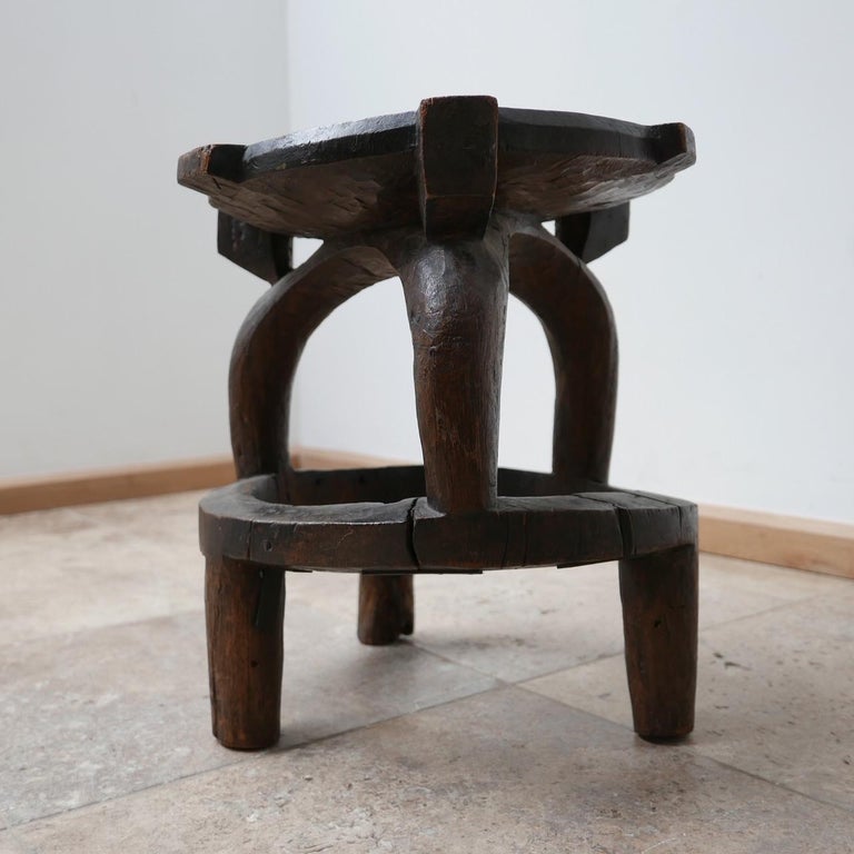 African Hand Carved Side Table or Plant Stand at 1stDibs