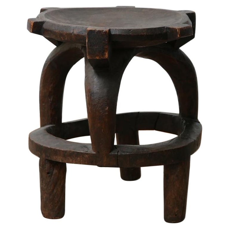African Hand Carved Side Table or Plant Stand at 1stDibs