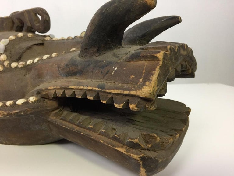 African Senufo Large Heavy Janus Firespitter Helmet Mask Wanyugo For ...