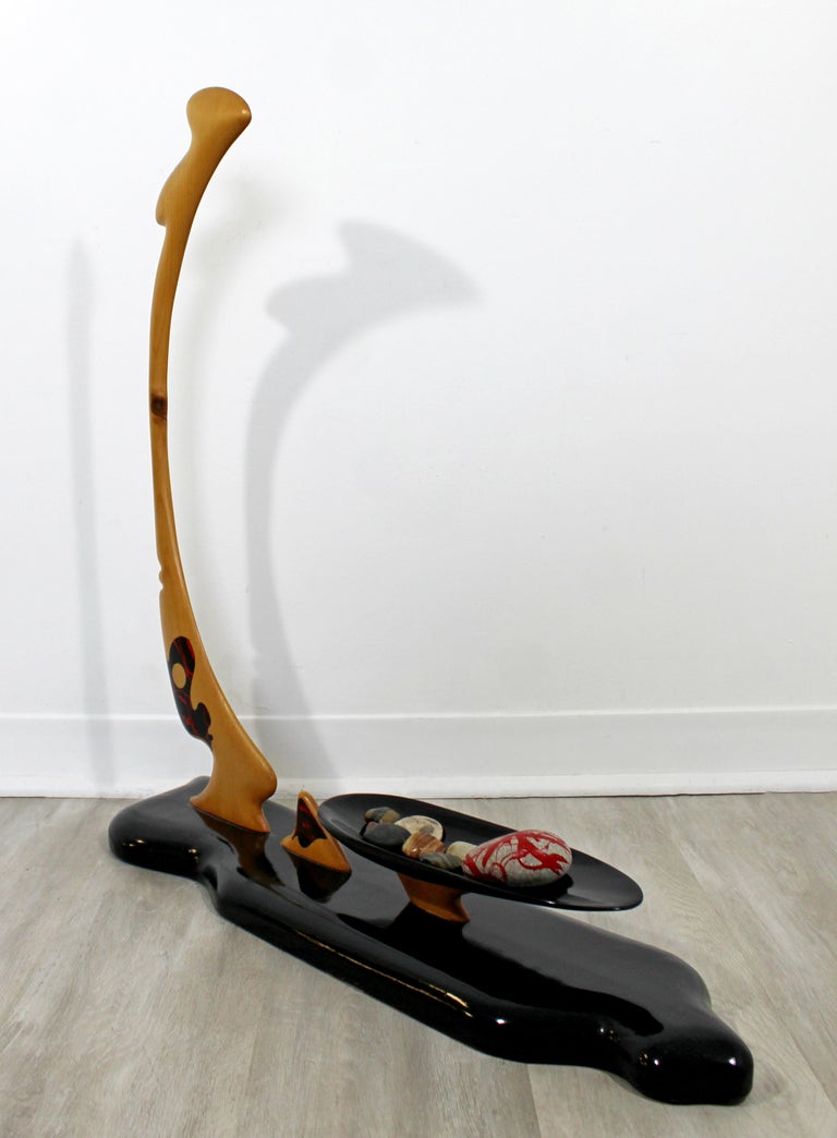 African Stone Tribute Painted Wood Figurative Table Sculpture ...