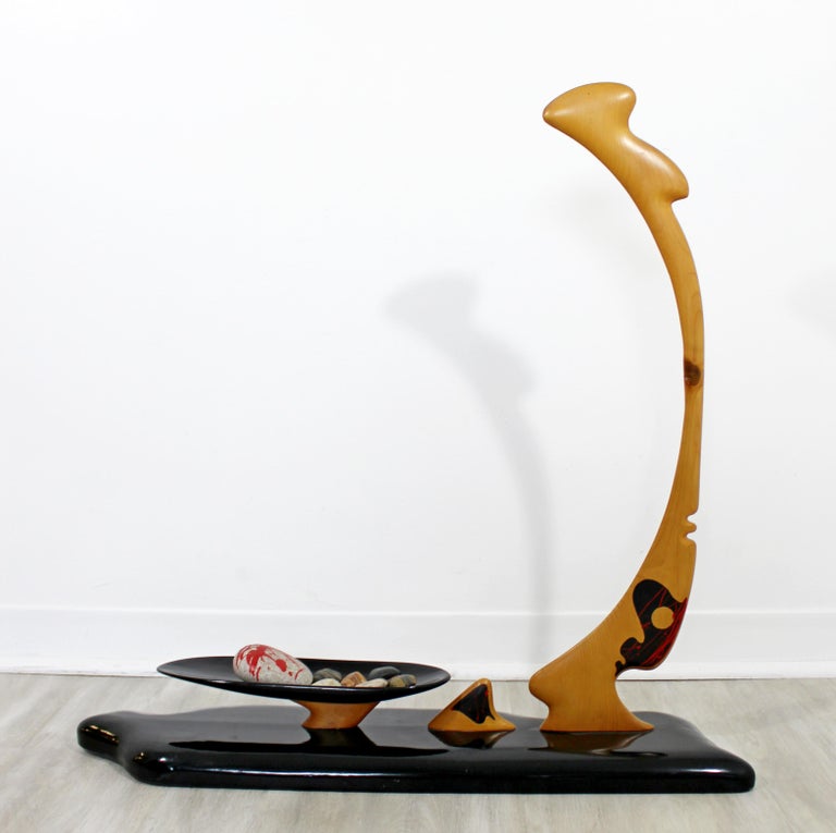 African Stone Tribute Painted Wood Figurative Table Sculpture ...