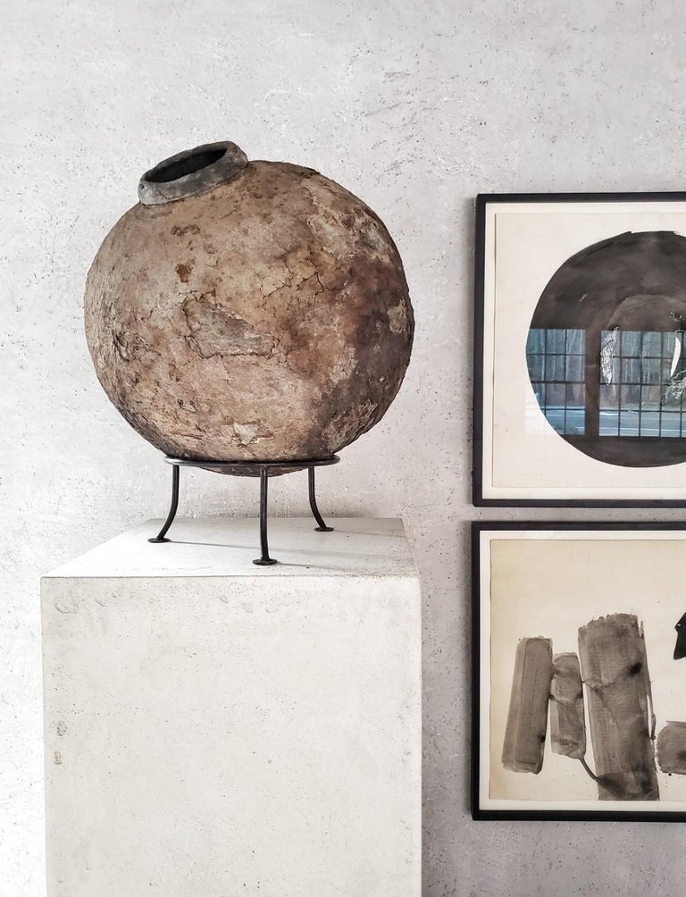 Early 20th Century Crusty Clay Pot on a Stand from Parma Italy at ...