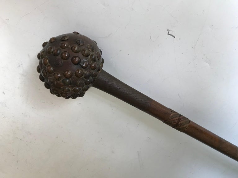 African Tribal Art Antique Zulu Studded Knobkerrie Club South Africa ...