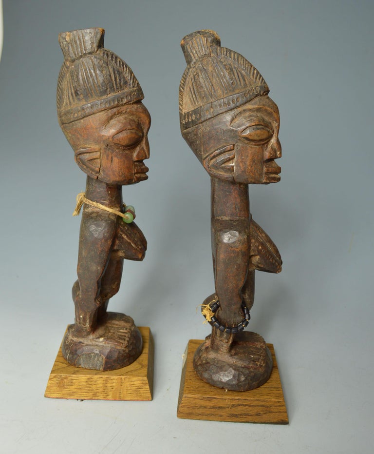 African Tribal Art Fine Pair of Yoruba Ibeji Figures, Ogbomoso Oyo at ...