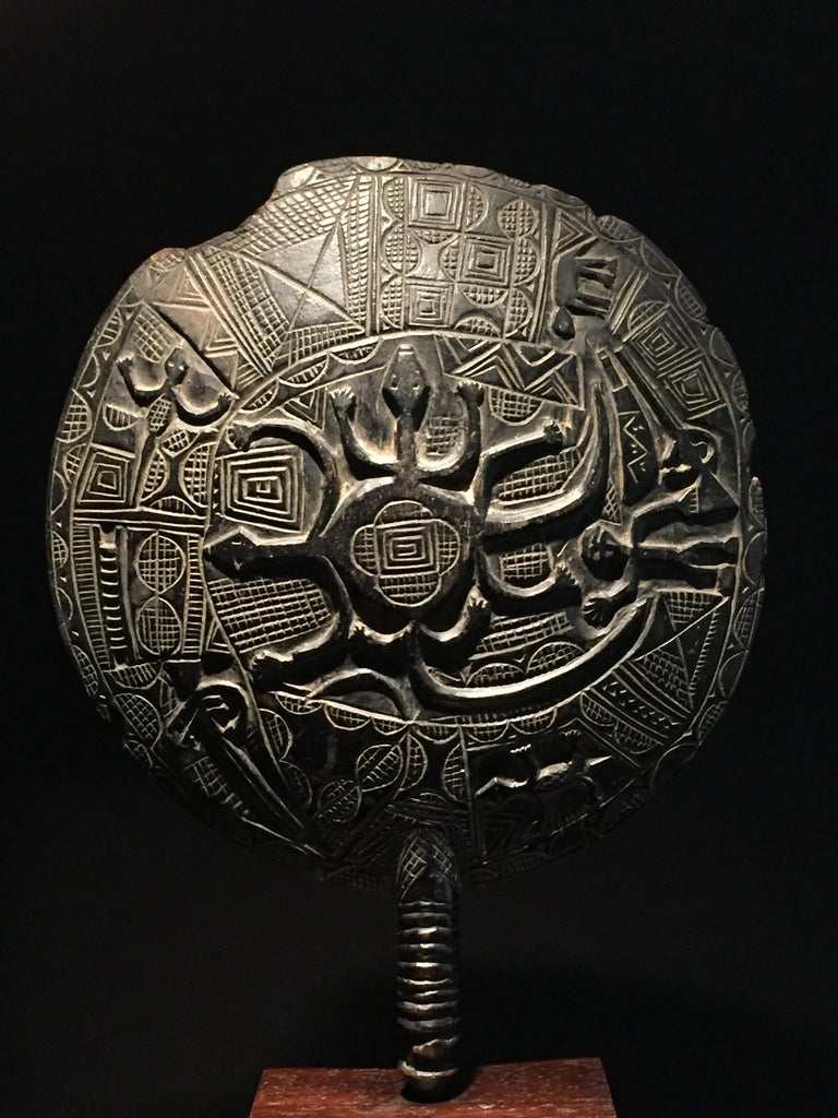 African Tribal Art Prestige Fan with Complex Designs at 1stDibs