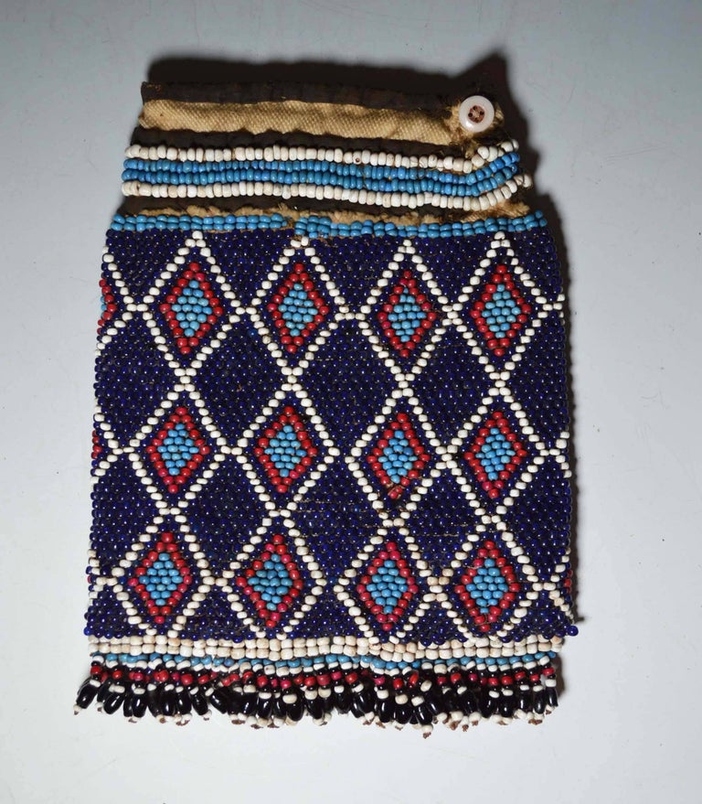 African Tribal Art Vintage Zulu Xhosa Bead Work Tobacco Bag at 1stDibs
