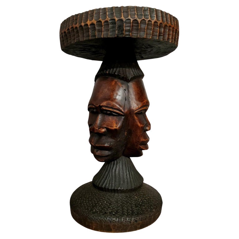 African Tribal Stool Congo Mid C20th signed Kamimbi For Sale at 1stDibs