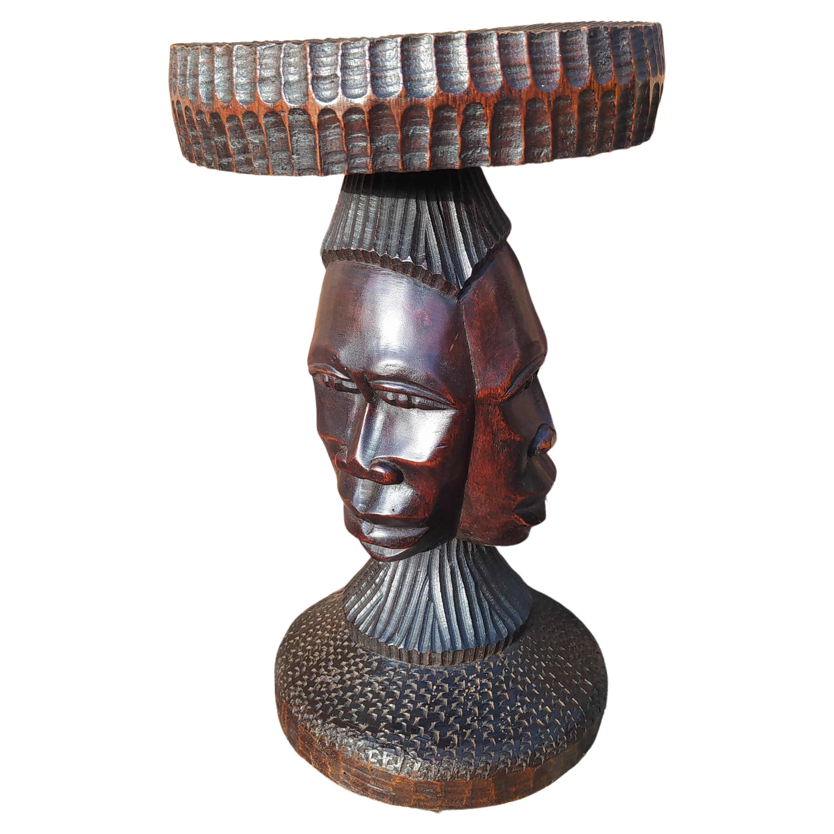 African Tribal Cameroon Grasslands Wood carved stool 20th Century For ...