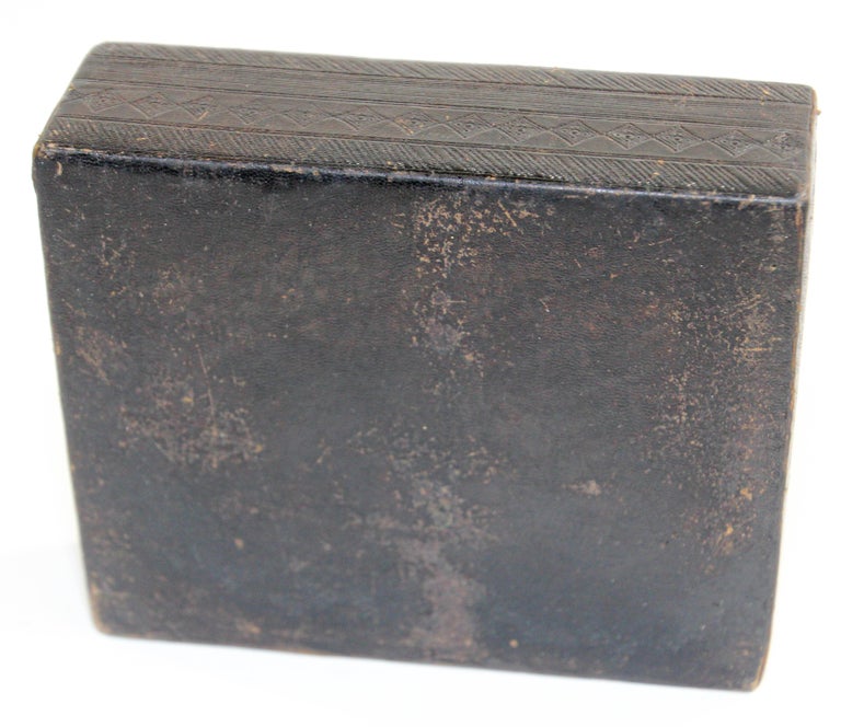 African Tuareg Hand-Tooled Black Leather Box For Sale at 1stDibs