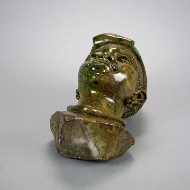African Vérdité Stone Portrait Sculpture of Tribal Woman, 20th C at 1stDibs