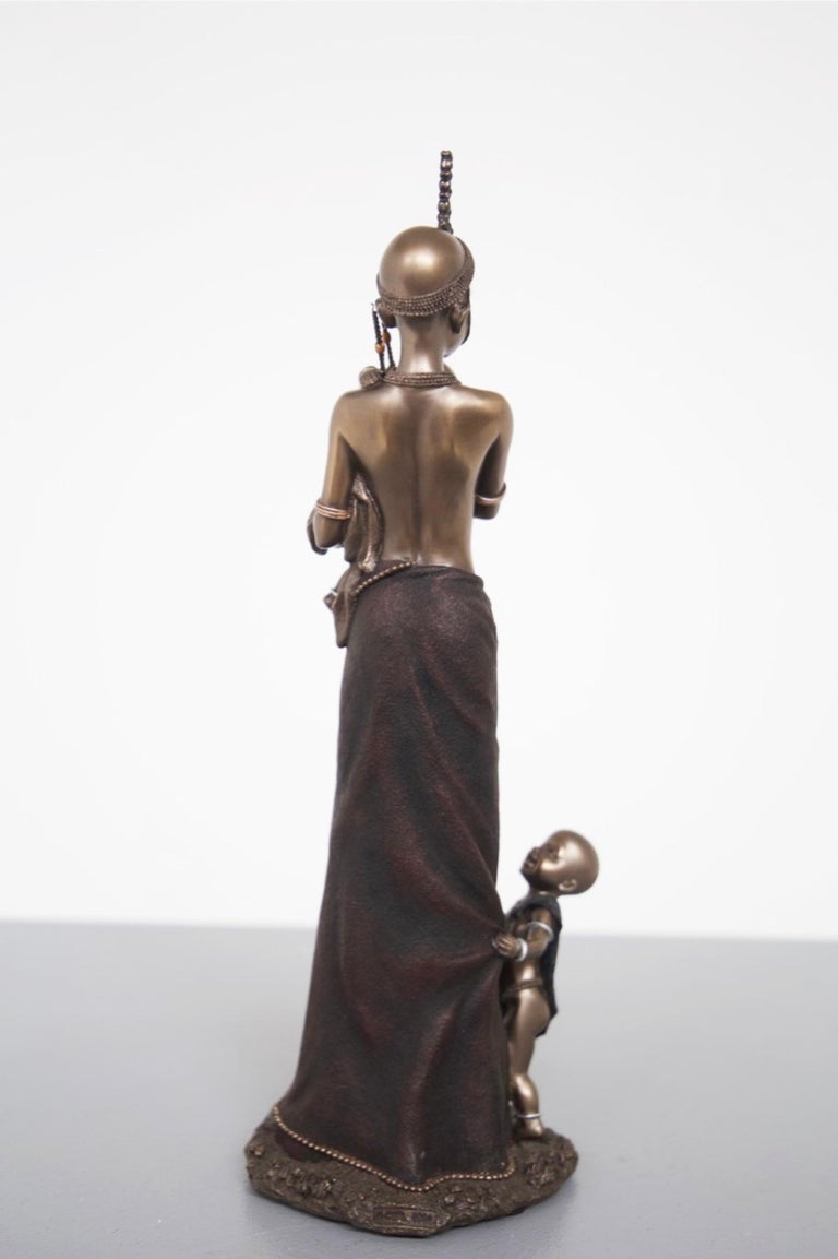 African Vintage Statue Mama Africa 'Masai', Limited Edition For Sale at ...