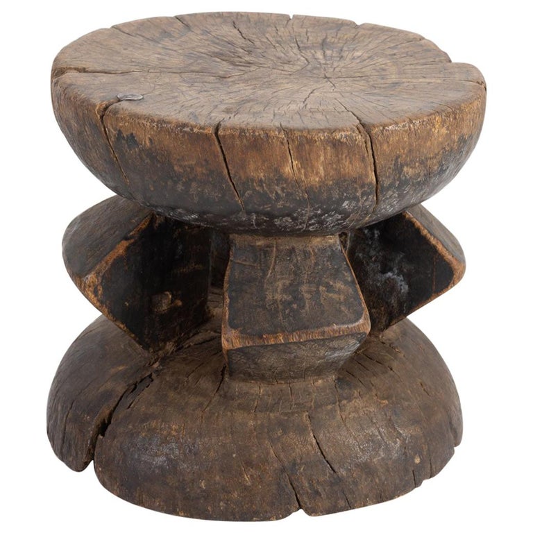 African Wooden Stool at 1stDibs