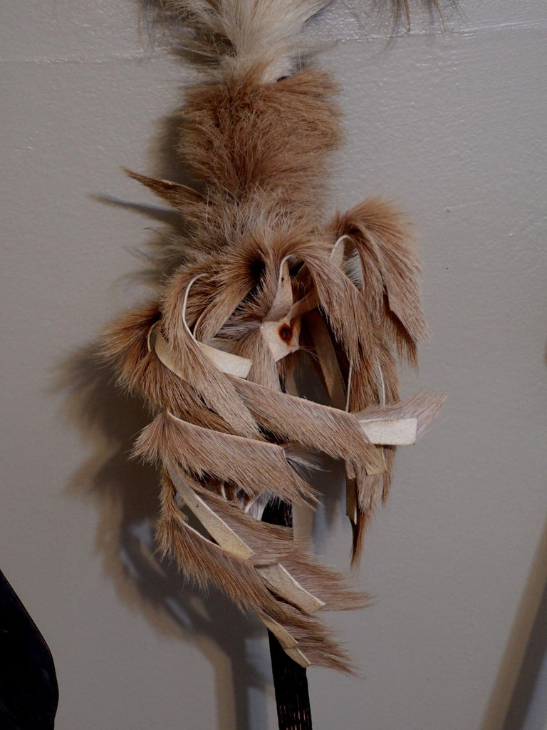 African Zulu Cowhide Shield with Spear and Mallet For Sale at 1stDibs