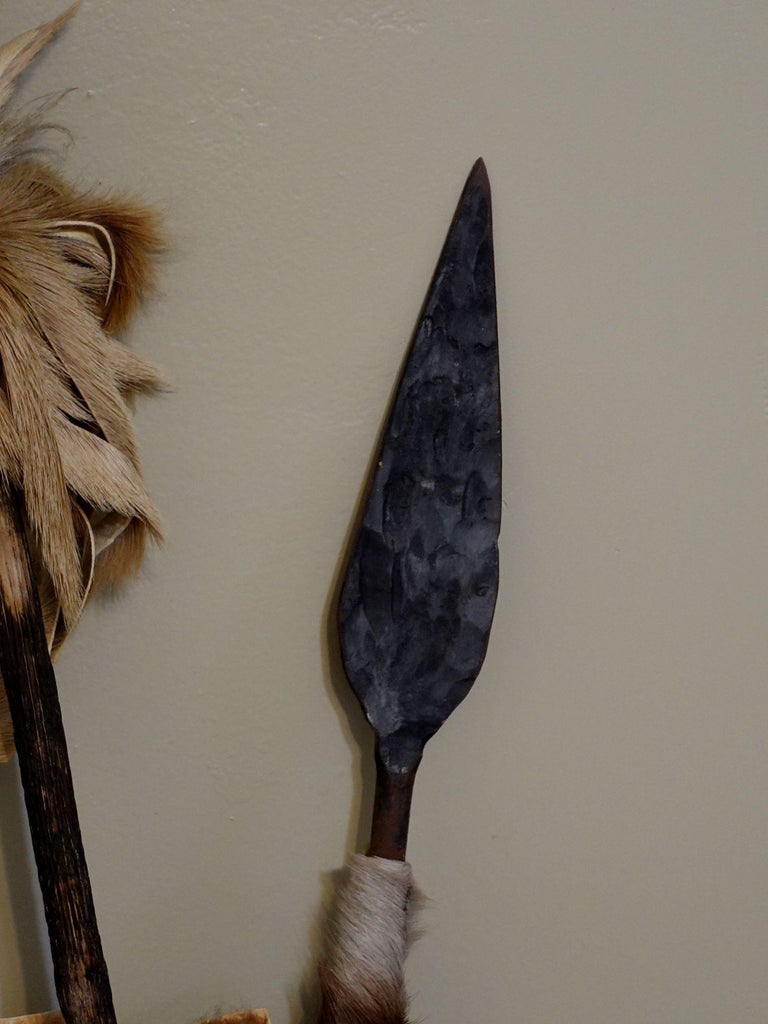 African Zulu Cowhide Shield with Spear and Mallet For Sale at 1stDibs ...