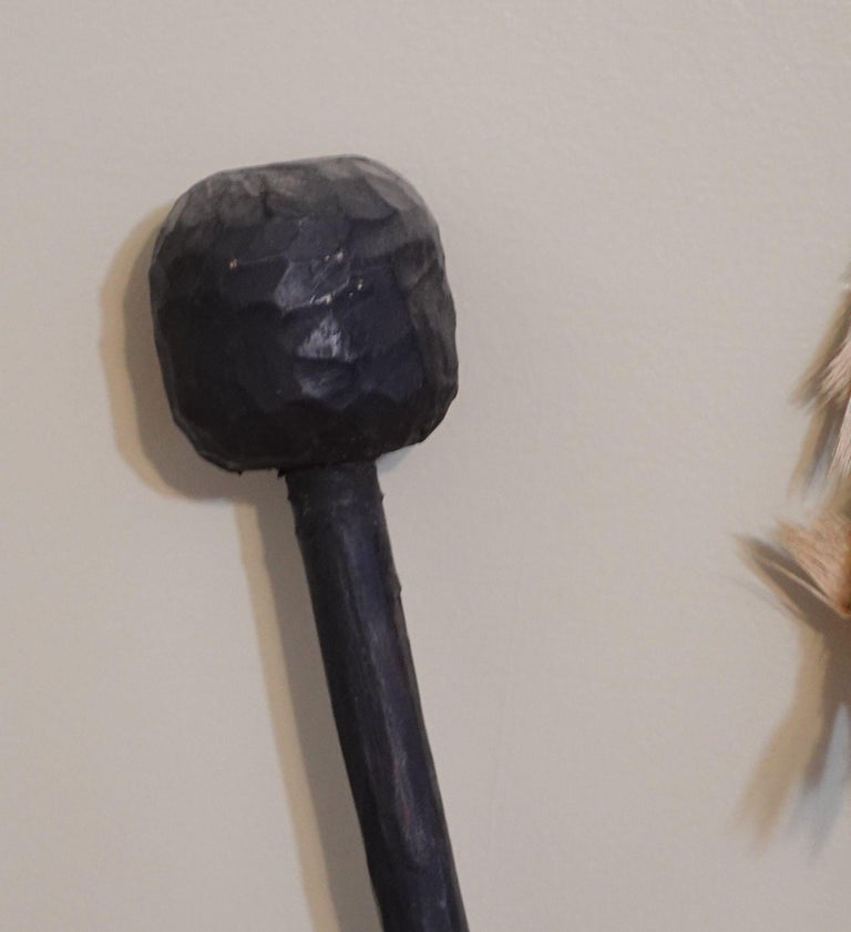 African Zulu Cowhide Shield with Spear and Mallet For Sale at 1stDibs