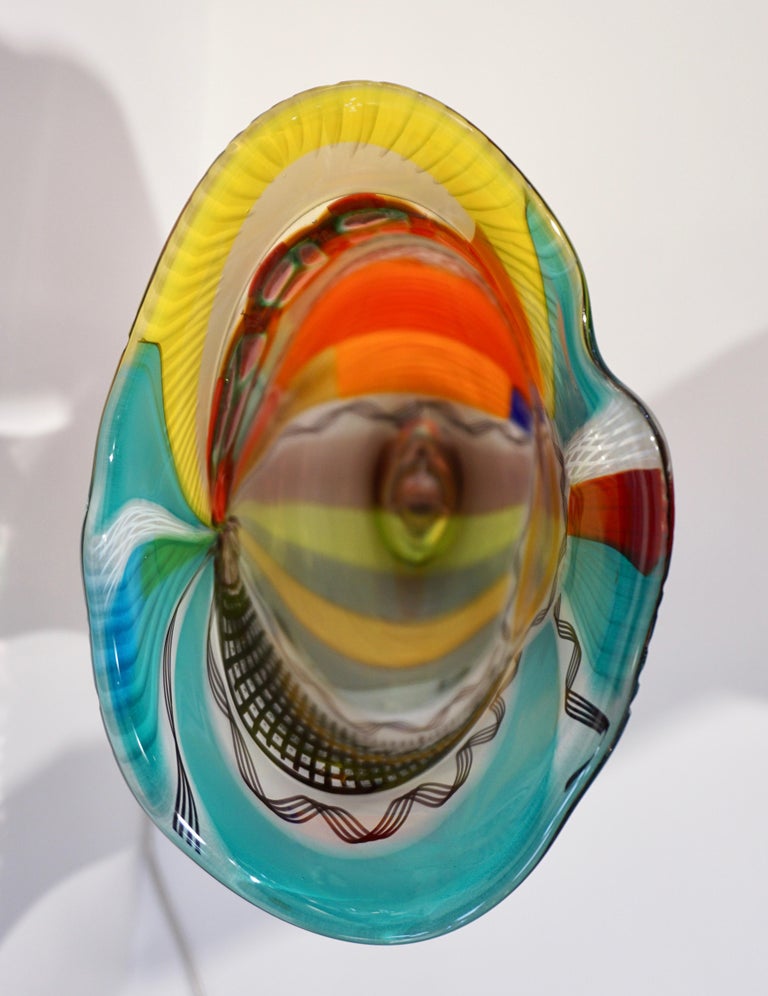 Afro Celotto Early 2000s Italian Turquoise Yellow Red Orange Murano ...