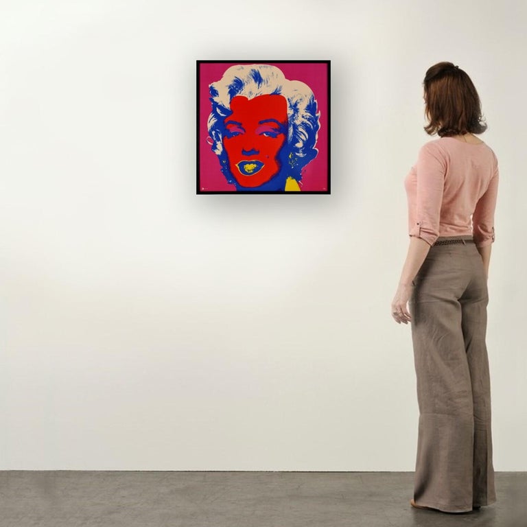 Marilyn (Purple-Red)-Contemporary Editions, Andy Warhol, Framed, Enamel ...