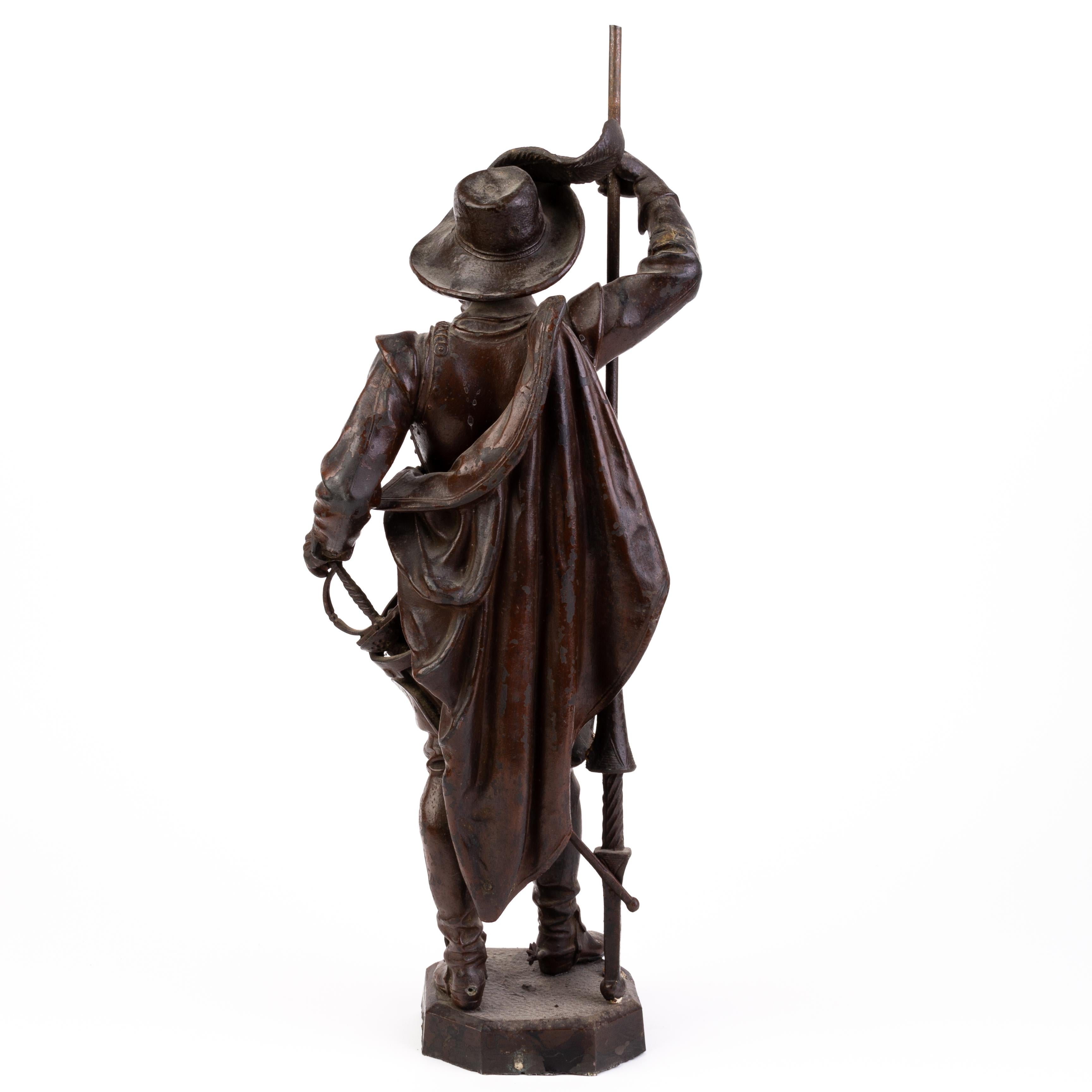 After Auguste Poitevin French Spelter Sculpture of a Cavalier 19th ...