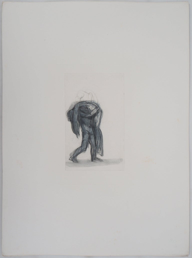 (after) Auguste Rodin - Daemon with a Shadow - Etching, 1897 For Sale ...