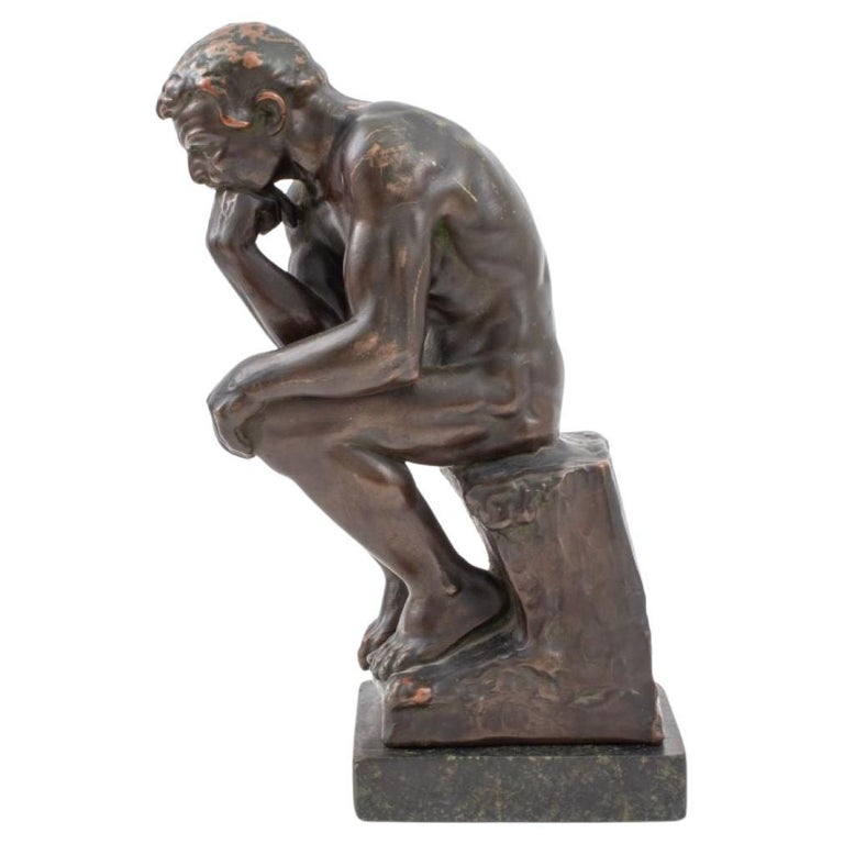 After Auguste Rodin "The Thinker" Bronze Sculpture For Sale at 1stDibs