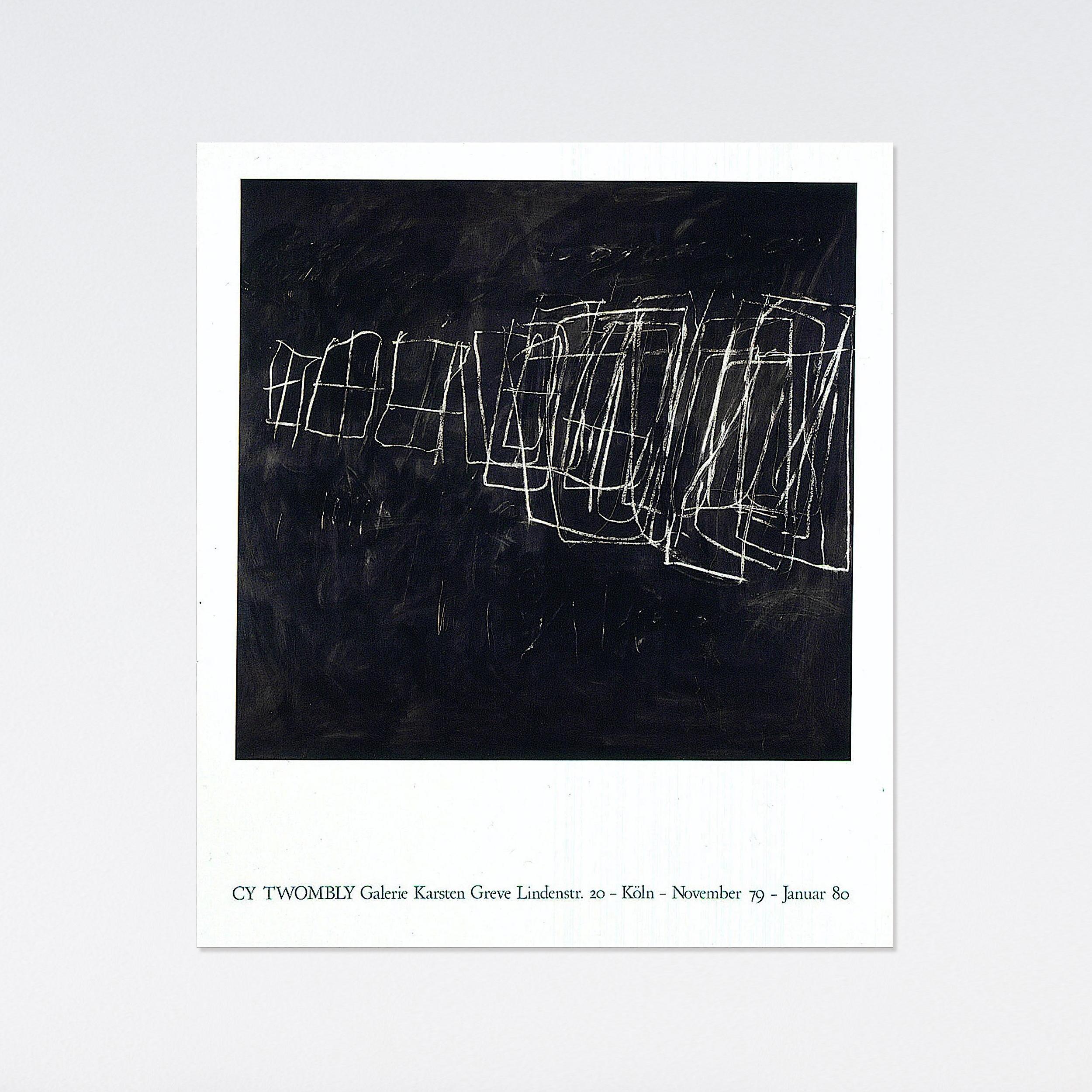 Cy Twombly, Original 1980 Exhibition Poster, Galerie Karsten Greve Köln ...