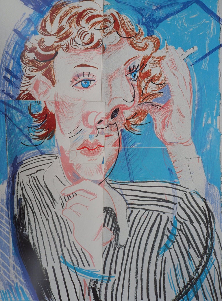 (after) David Hockney - Cubist Portrait : Vogue - Original Vintage ...