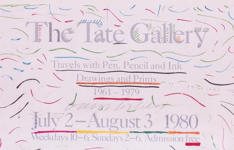 Signed by Hockney, 1980, Tate Gallery poster of a David Hockney ...