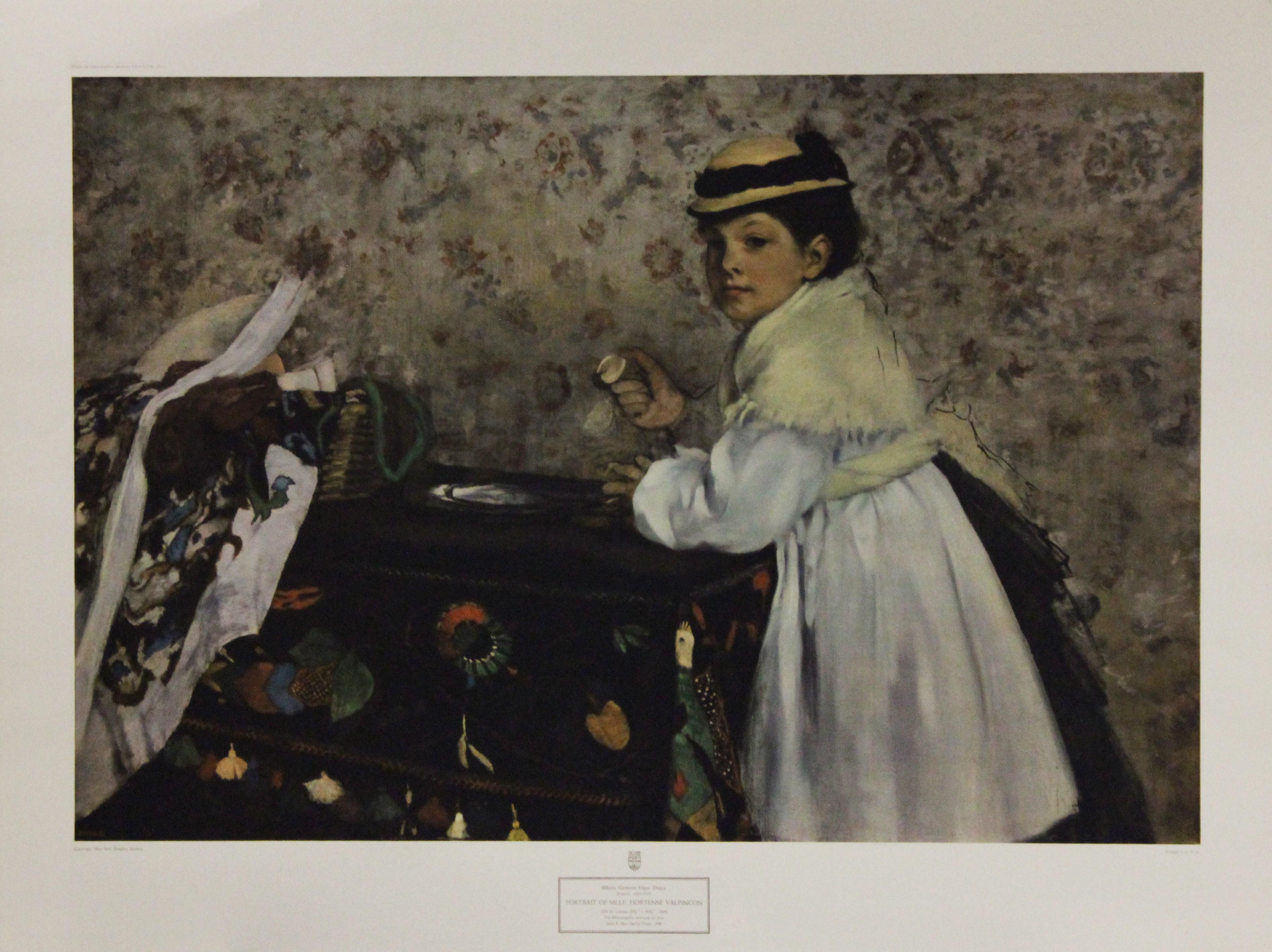 Portrait of Mlle. Hortense Valpincon-Poster. New York Graphic Society ...