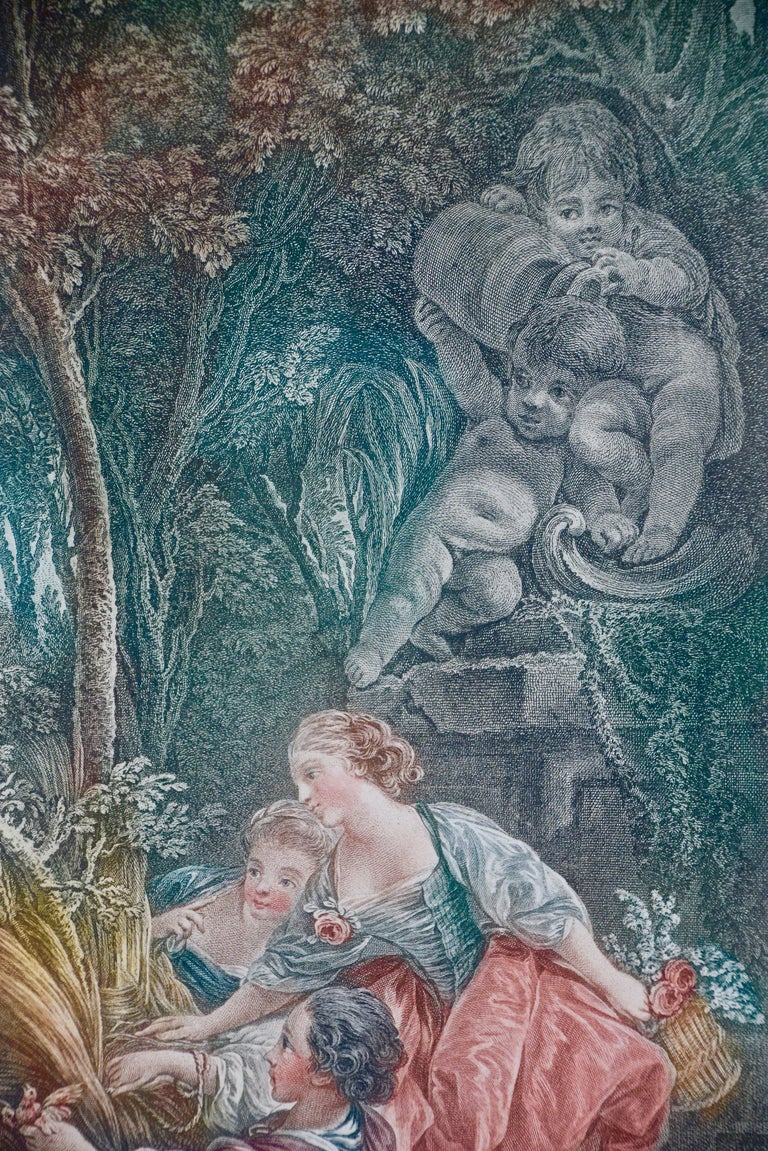 (After) Francois Boucher - Pair of Hand-colored Romantic French ...