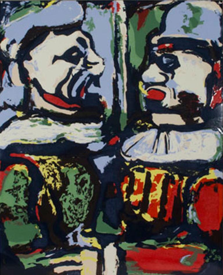 (after) Georges Rouault - « Two Clowns », émail de porcelaine sur acier ...