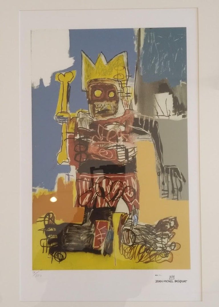 After Jean-Michel Basquiat - Lithography - Yellow Crown and Bone Tray ...