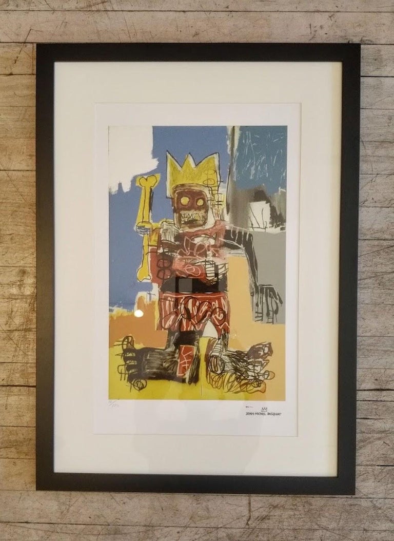 After Jean-Michel Basquiat - Lithography - Yellow Crown and Bone Tray, 1982 at 1stDibs