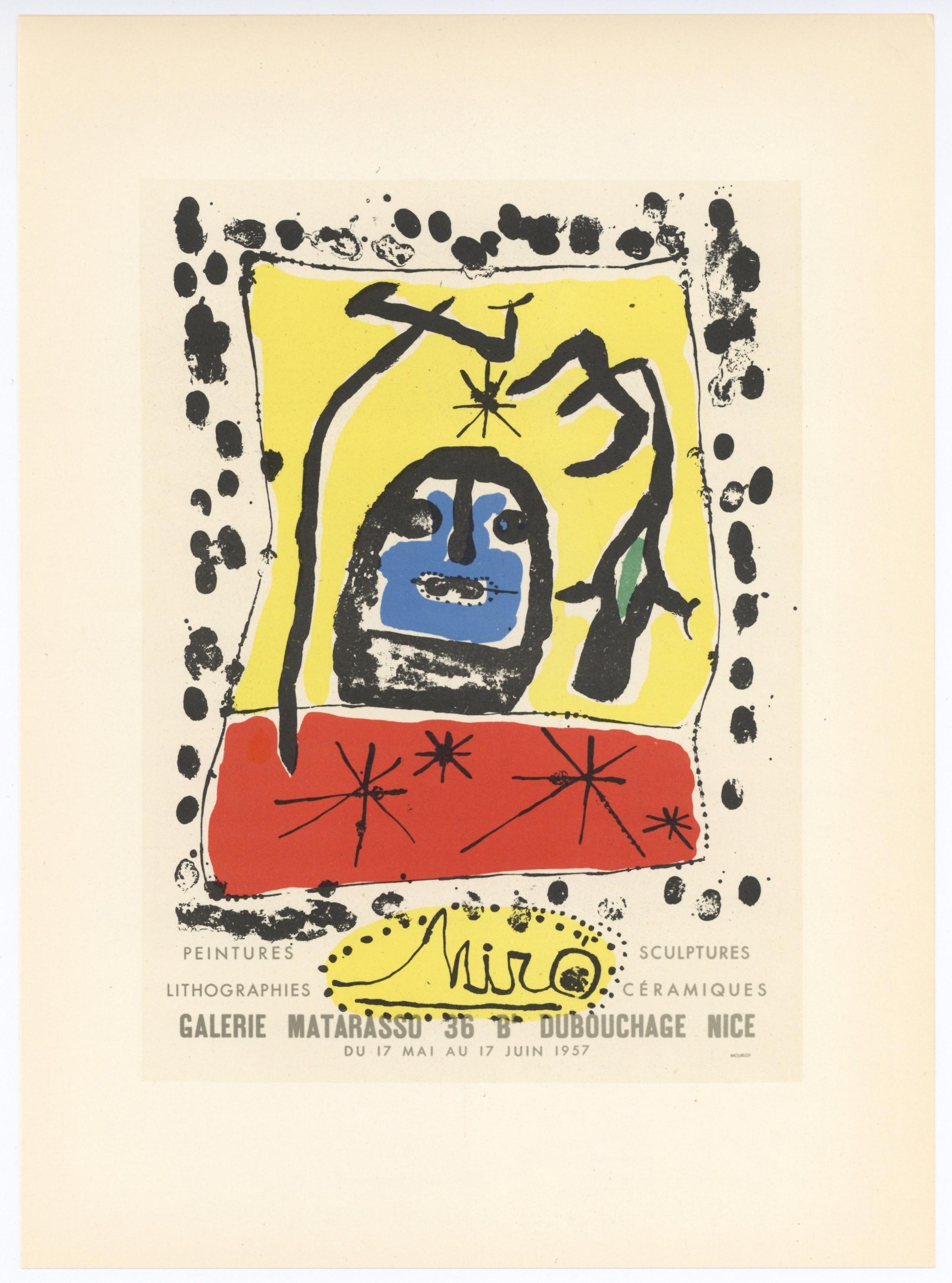 (after) Joan Miró - "Miro - Matarasso Gallery" lithograph poster For ...