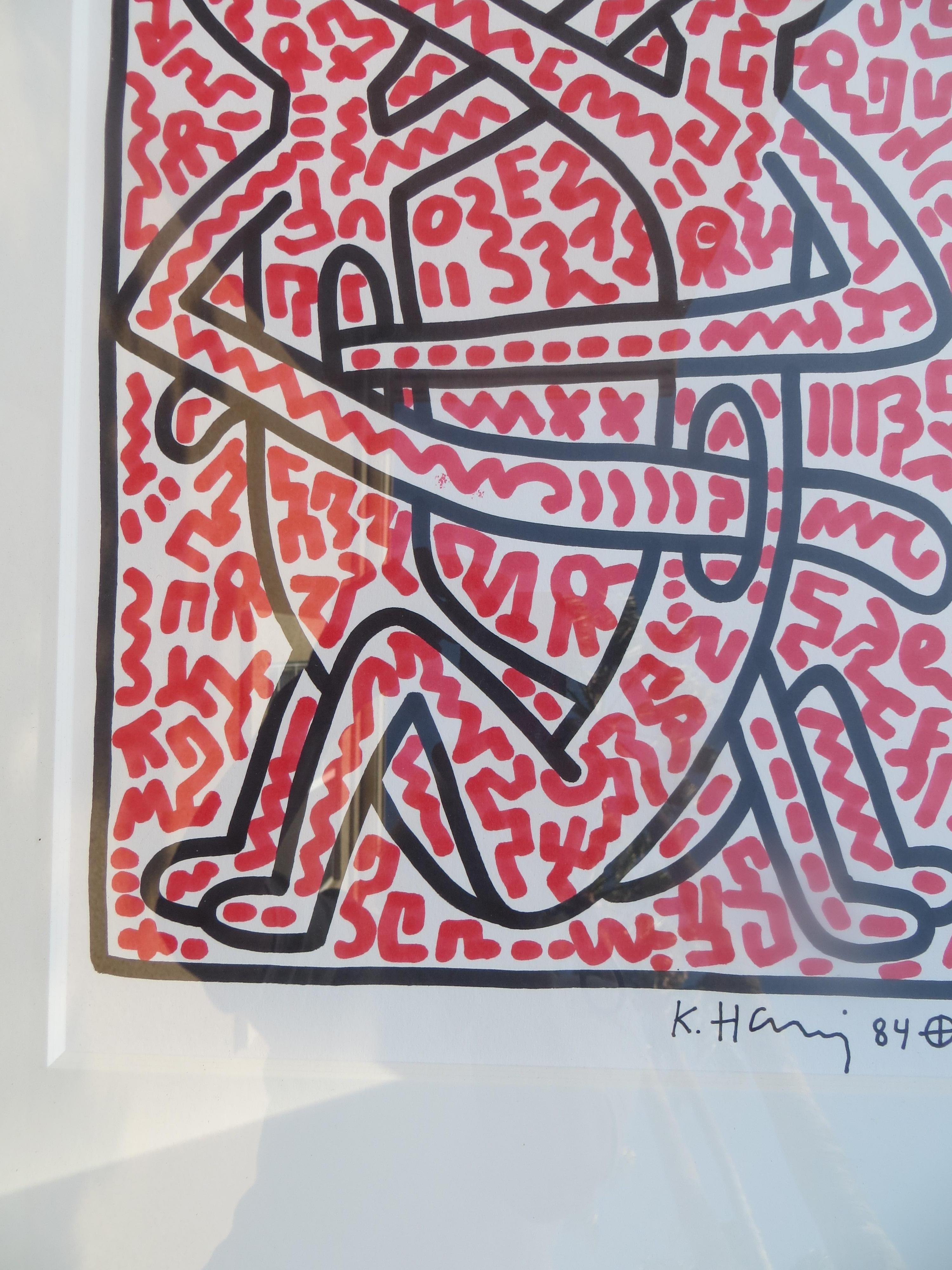 Sin título 1984 Dibujo a tinta firmado Keith Haring en venta en 1stDibs