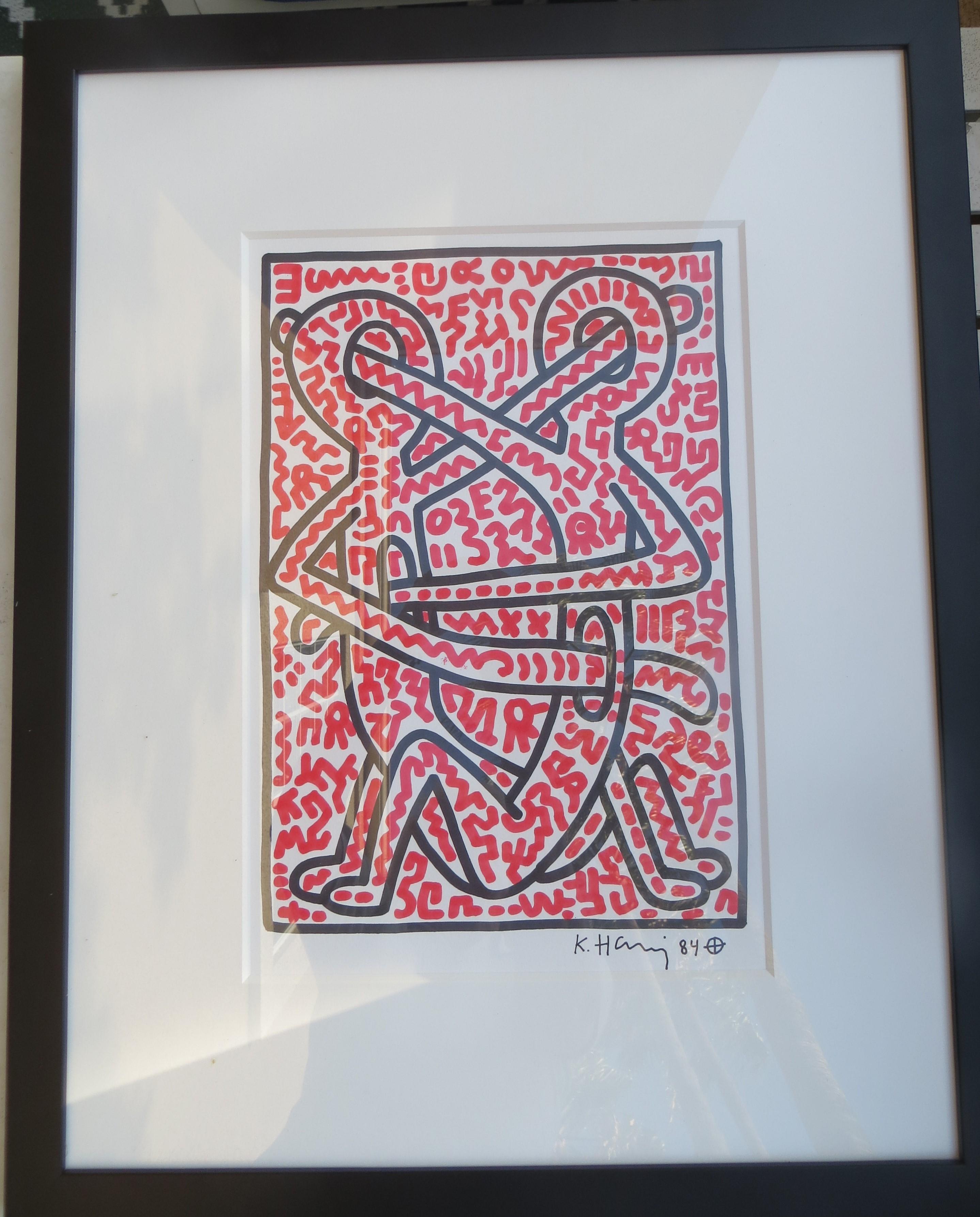 Untitled 1984 Ink Drawing Signed Keith Haring For Sale at 1stDibs