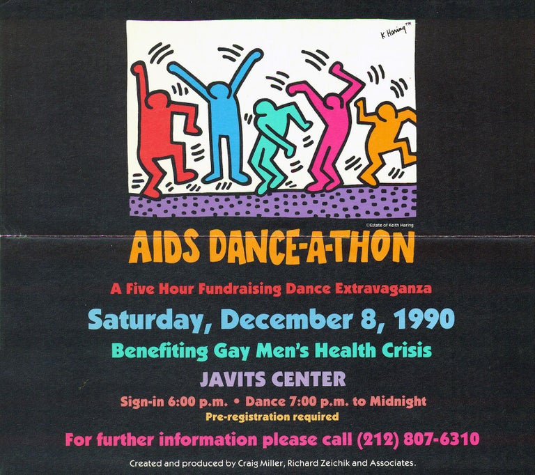 (after) Keith Haring - Keith Haring AIDS Dance-A-Thon poster 1990 at ...