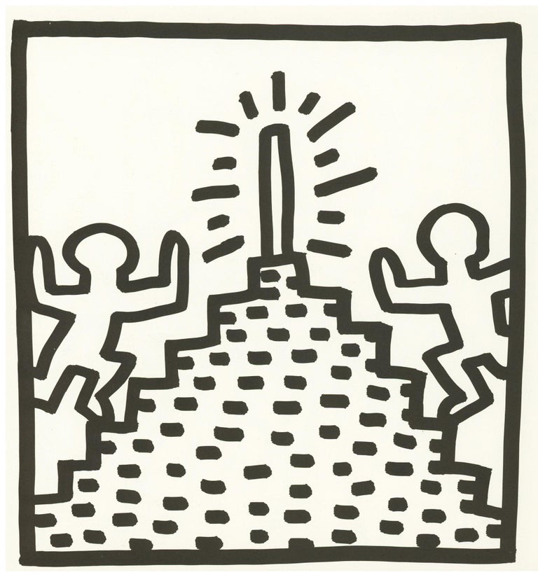 (after) Keith Haring - Keith Haring (untitled) pyramid lithograph 1982 ...