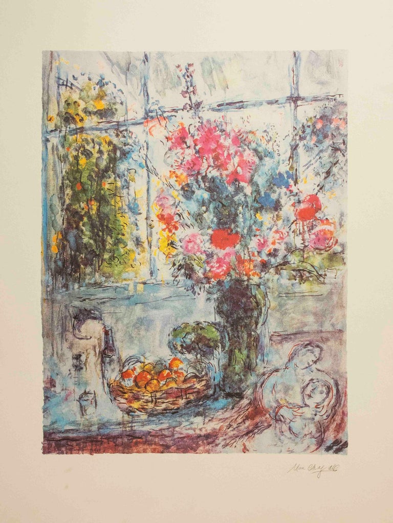 (after) Marc Chagall - Bouquet with Open Window at 1stDibs
